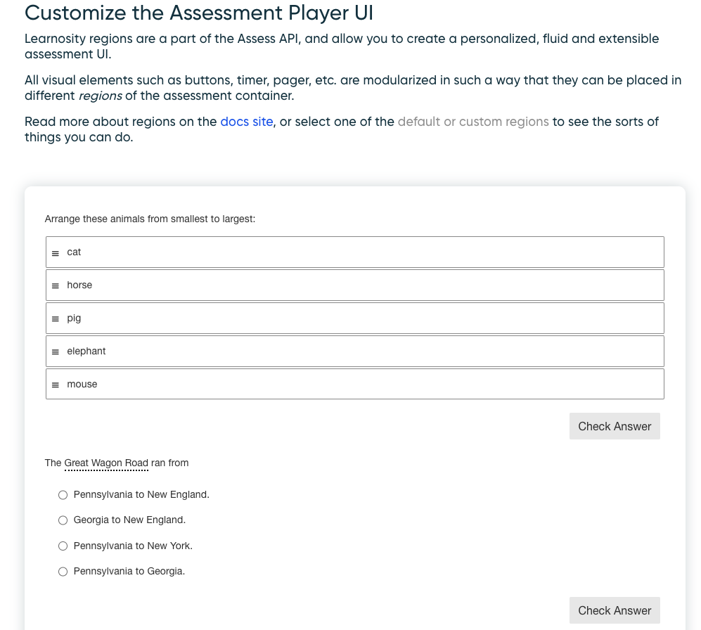 Customizing the Assessment Player experience with User Interface Regions – Learnosity Product ...
